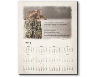 Turtle calendar | Etsy