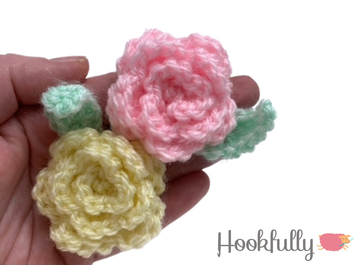PDF Crochet Pattern | Simple Rose Applique | Easy Flower for Beginners ...
