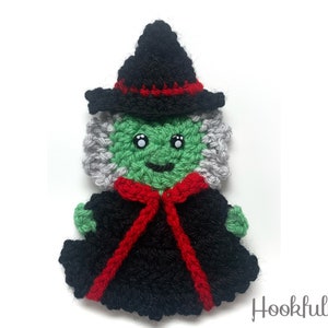 Crochet Pattern PDF | Halloween Witch Applique | Crochet Garlands ...