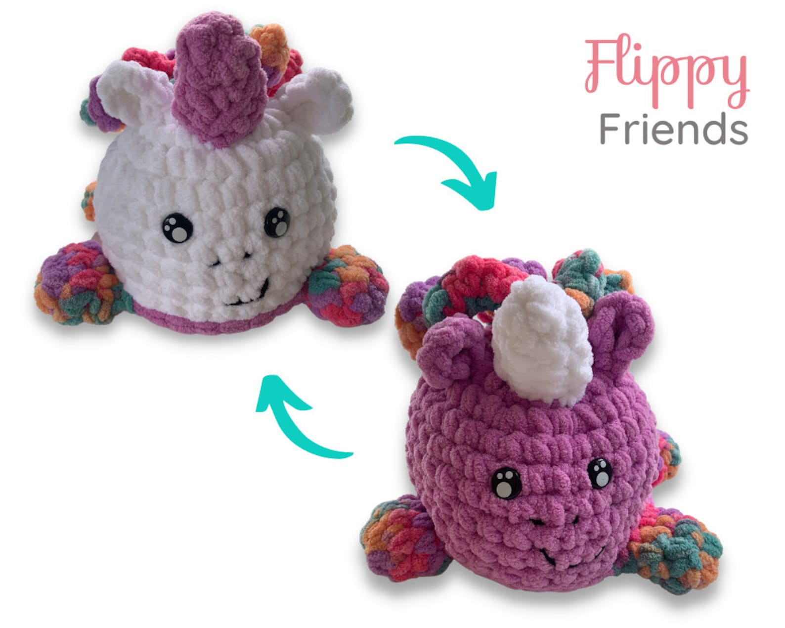 PDF Crochet Pattern Reversible Unicorn Plush Flippy - Etsy
