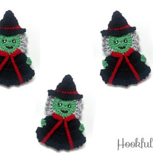 Crochet Pattern PDF | Halloween Witch Applique | Crochet Garlands ...