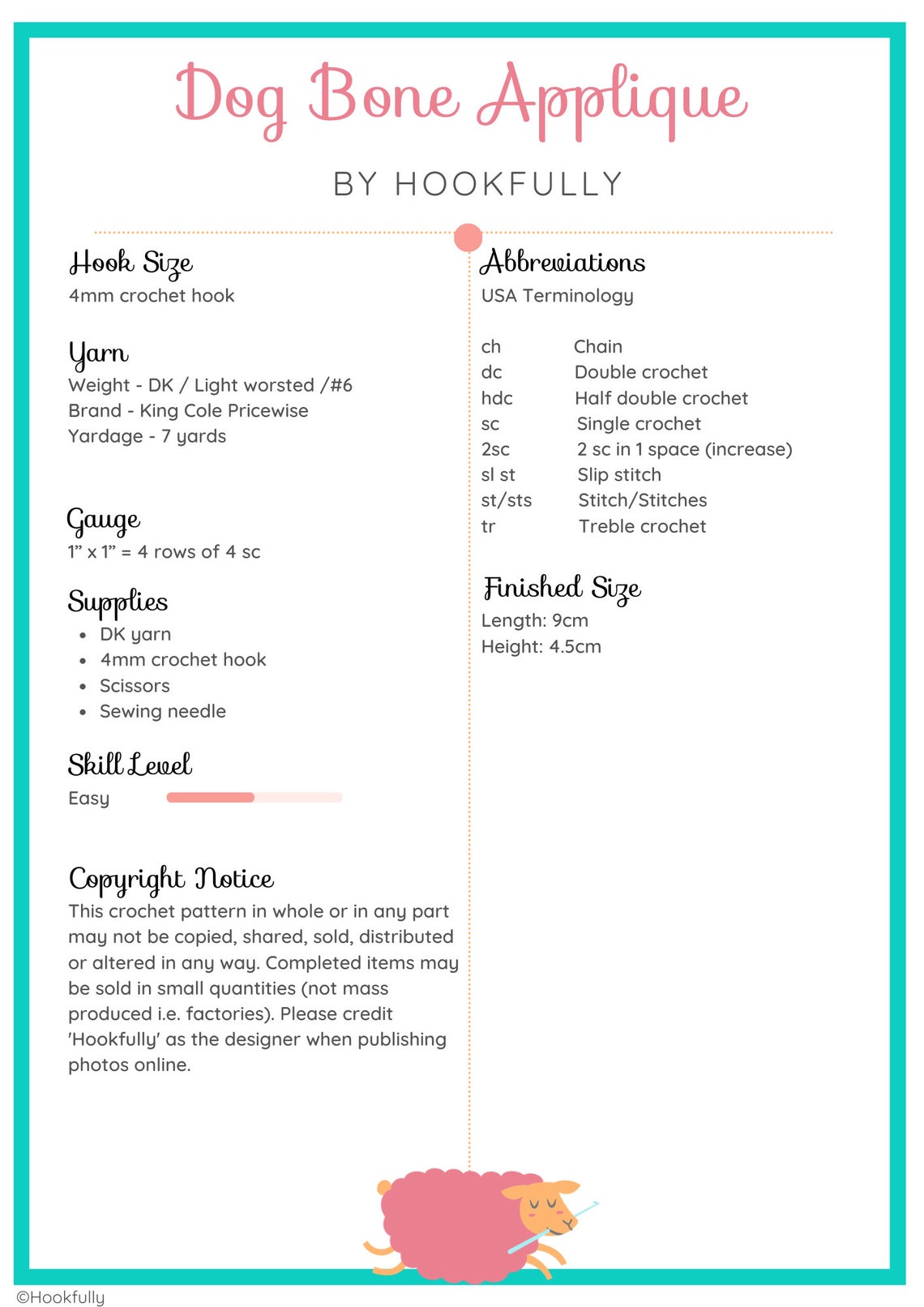 PDF Crochet Pattern | Dog Bone Applique | Flat Bone Motif | Easy ...