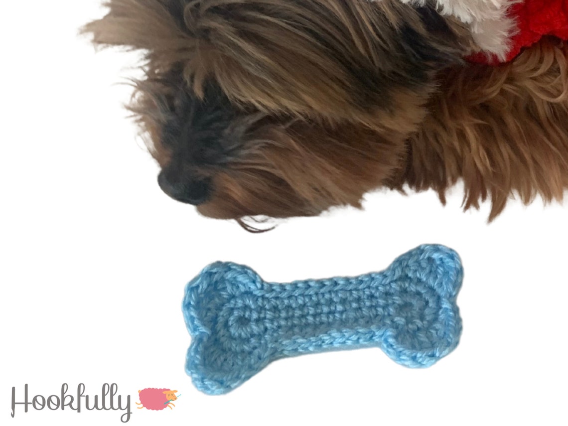 PDF Crochet Pattern | Dog Bone Applique | Flat Bone Motif | Easy ...