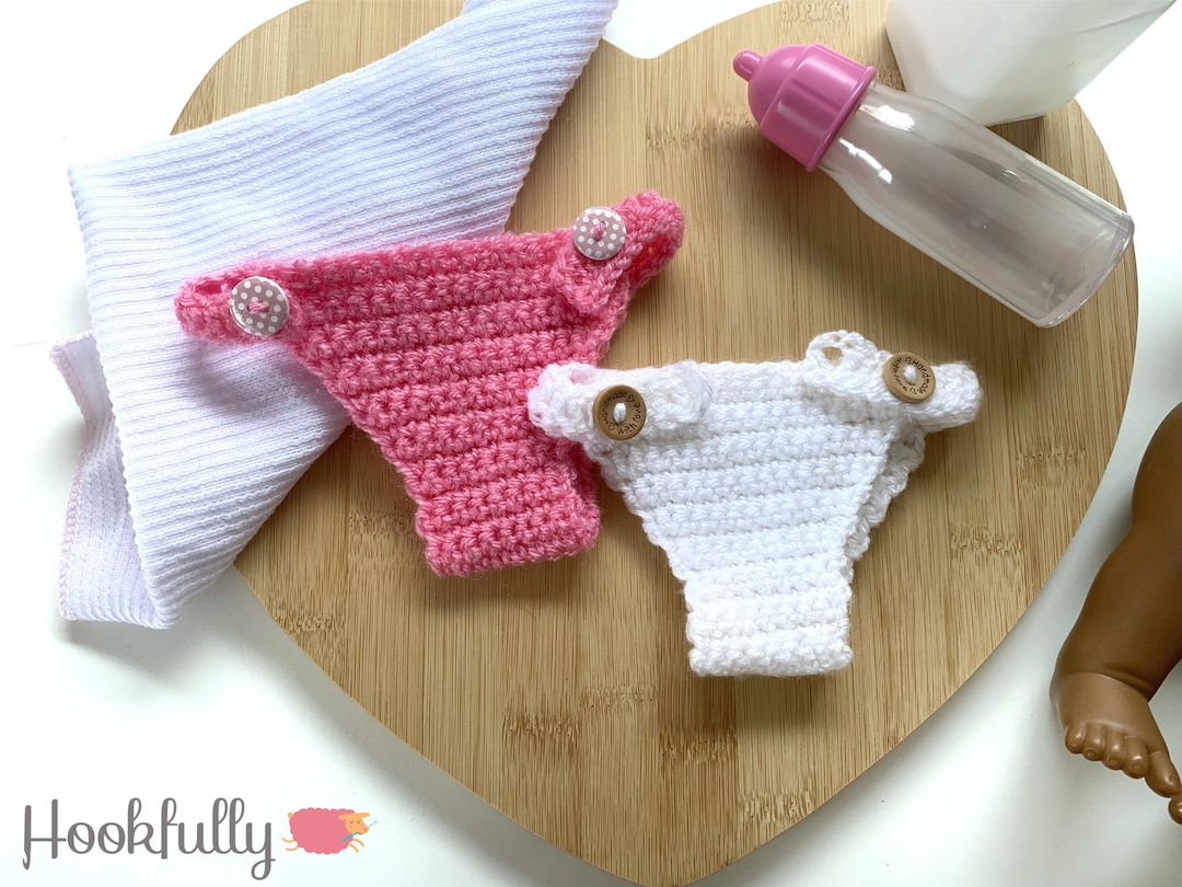 PDF Crochet Pattern Baby Doll Diaper Crochet Pattern Dolls Nappy One ...