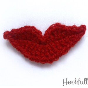PDF Crochet Pattern | Lips Appliqué | Flat Mouth Motif | Valentines ...
