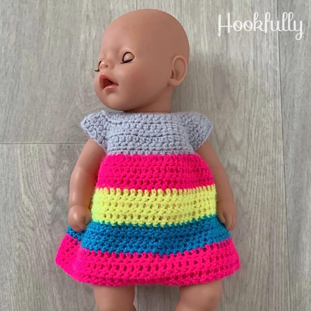 PDF Crochet Pattern | Easy Crochet Doll Dress | 14" Baby Dolls Clothes | Toy Doll Clothing ...