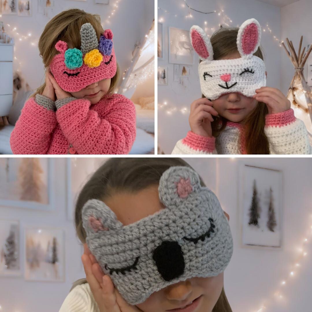 PDF Crochet Pattern Bundle | Animal Eye Masks | Kids Eye Blindfold ...