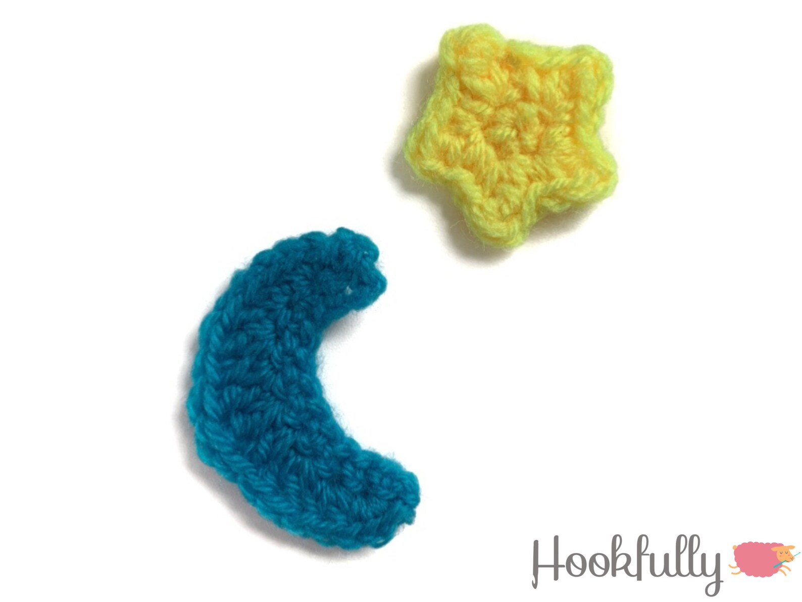 PDF Crochet Pattern | Moon and Stars Appliques | Easy Beginner Crochet ...
