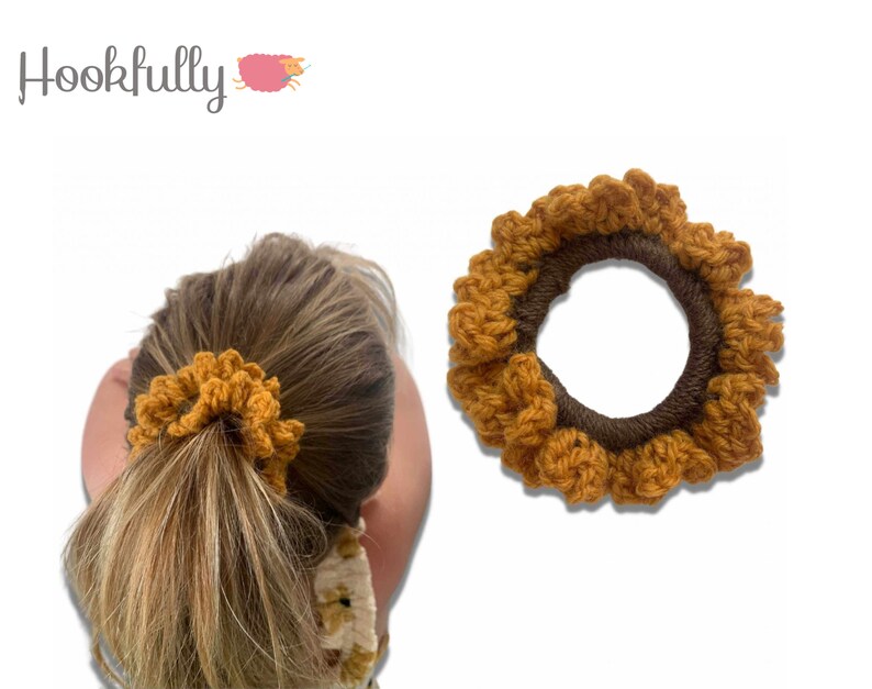 PDF Crochet Pattern | Sunflower Crunchies | Easy Summer Hair Accessory ...