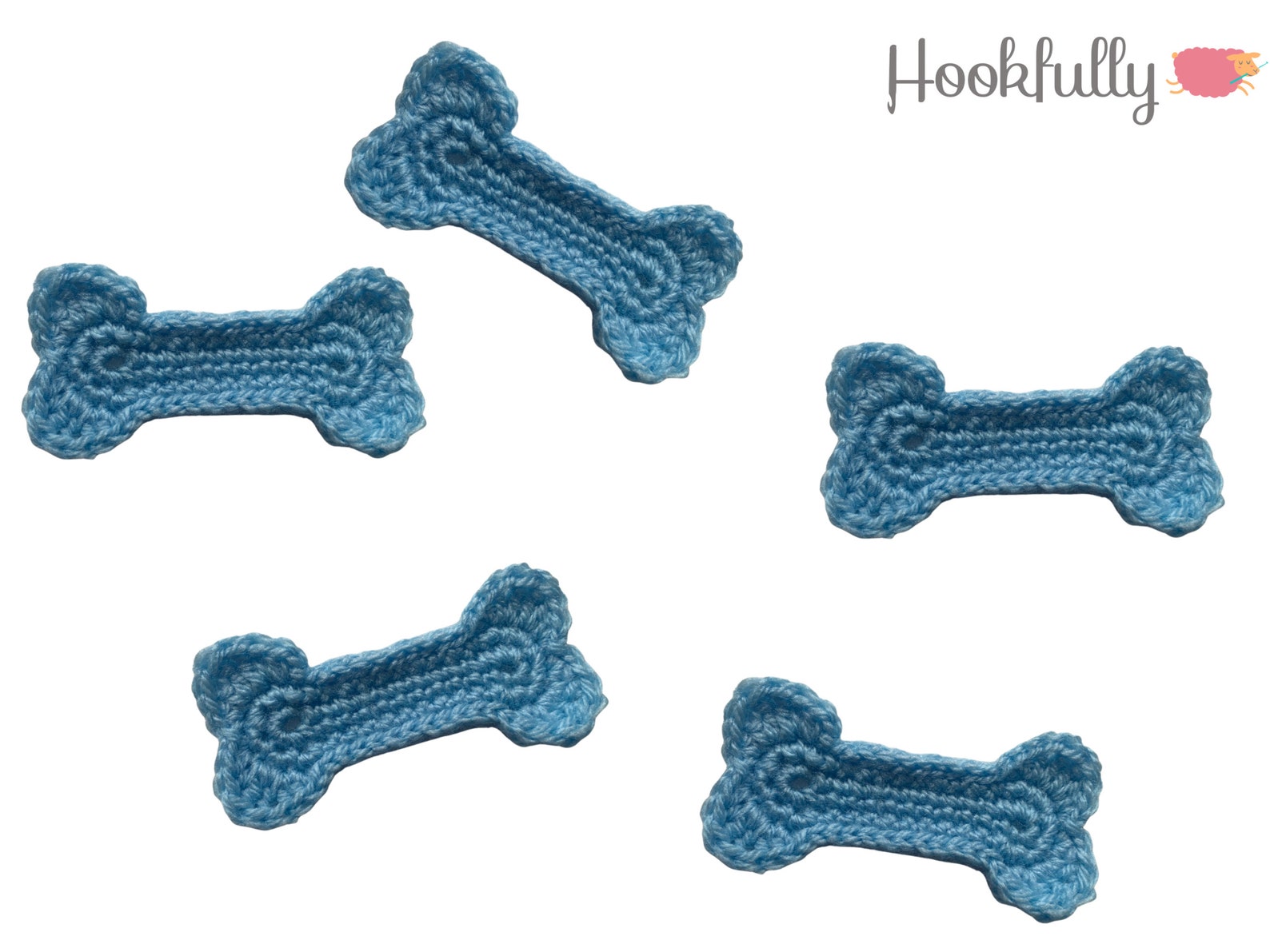 PDF Crochet Pattern | Dog Bone Applique | Flat Bone Motif | Easy ...