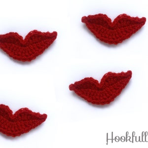 PDF Crochet Pattern | Lips Appliqué | Flat Mouth Motif | Valentines ...