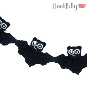 Crochet Pattern PDF | Cute Halloween Bat Applique | Flat Bat Motif ...