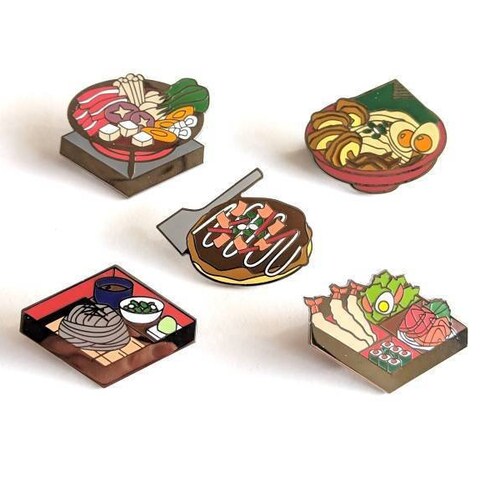 Japanese Food Enamel Pin Set - Etsy