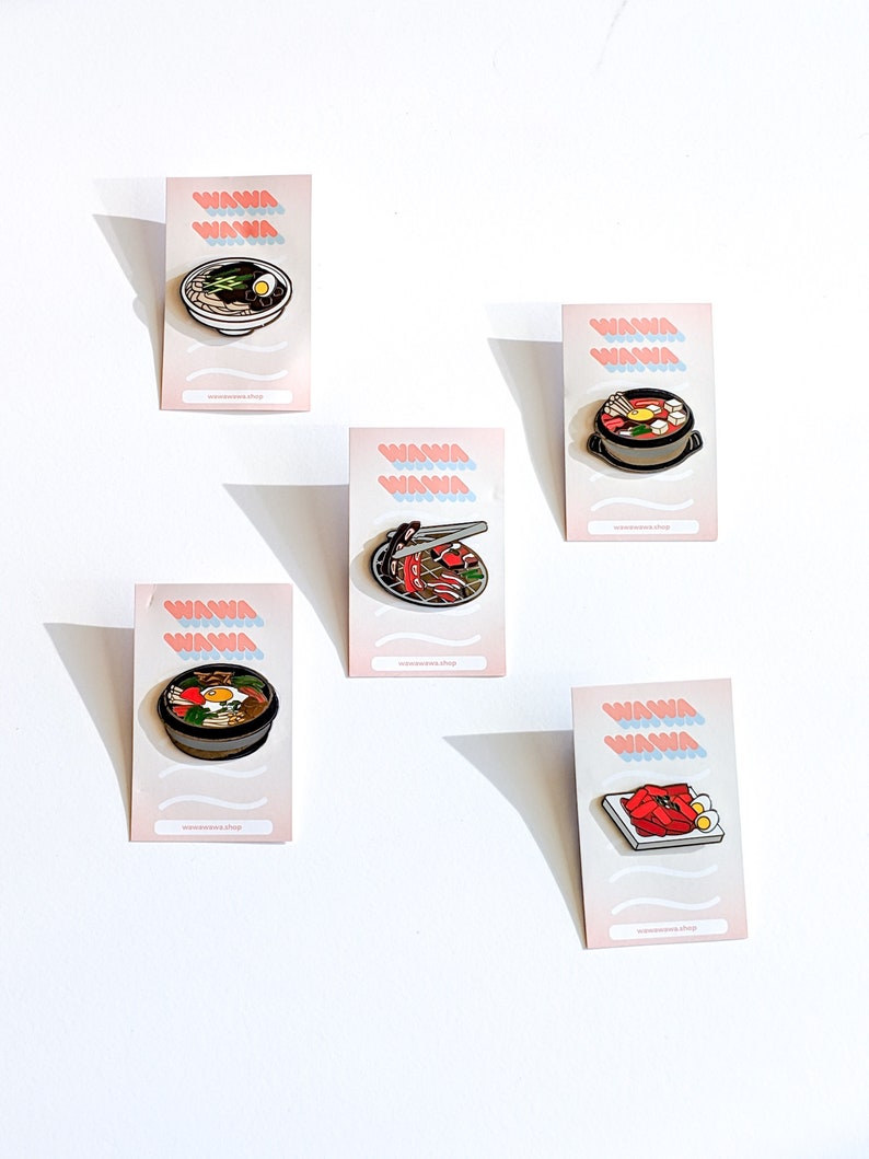 Korean Food Enamel Pin Set | Etsy