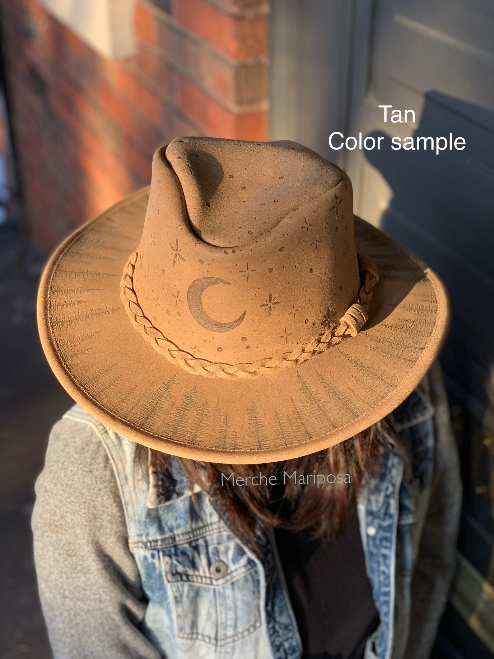 Floral Leather Hat, by Merche Mariposa - Etsy