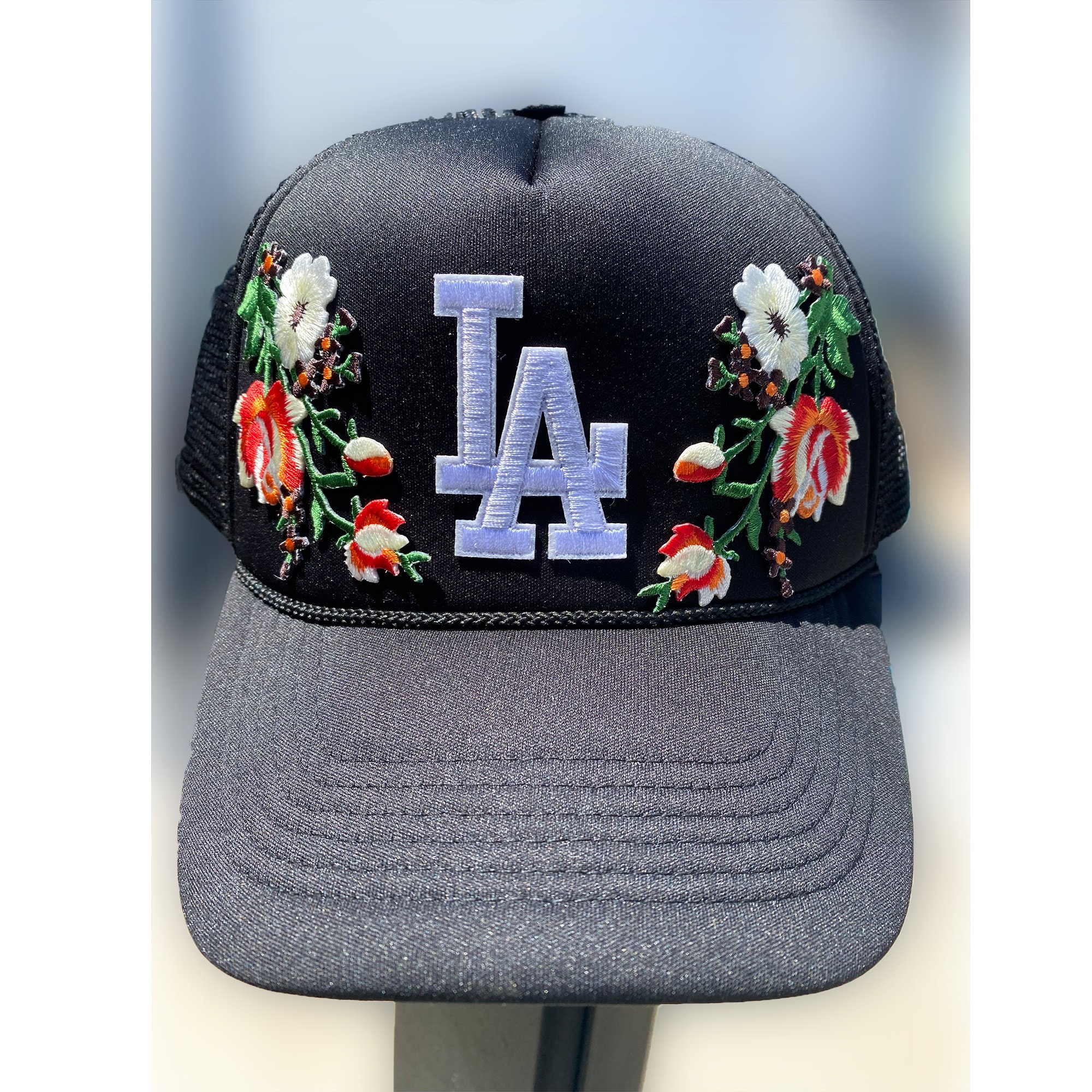 LA Trucker Hat With White & Red Roses - Etsy