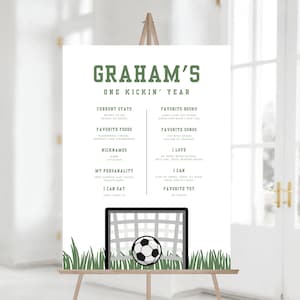 Soccer Birthday Milestone Board, Sport Birthday Party Month to Month ...