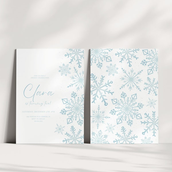 Snowflake Birthday Invitation - Etsy