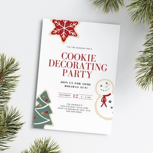 Christmas Cookie Decorating Party Invitation, Holiday Cookie Party ...