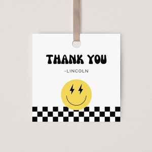 One Happy Dude Thank You Tag Boy 1st Birthday Smiley Face - Etsy