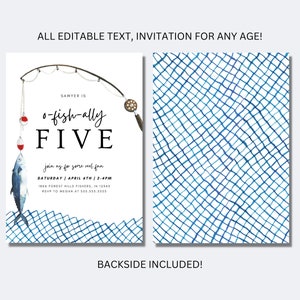 Fishing Birthday Invitation, Fish Birthday Invite, O-fish-ally ...