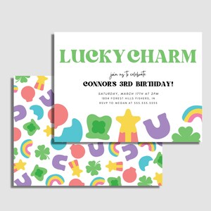 Lucky Charm Editable Food Tent, Lucky One Decorations, St. Patricks Day ...