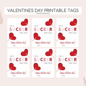 Printable Valentine's Day Sucker Card, Valentines Day Sucker Tag ...