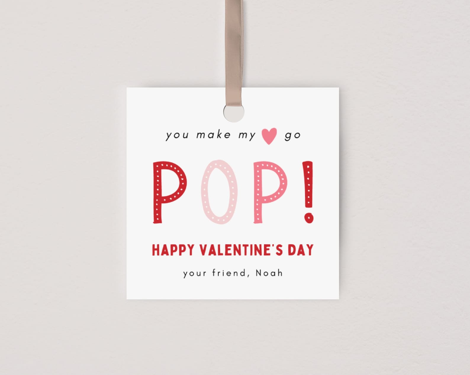 Pop It Valentine's Day Cards, Poppin Valentines Day Tag, Valentine Gift ...