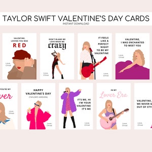 The Eras Tour Valentine's Day Cards, Swiftie Valentines Day Tag, Taylor ...