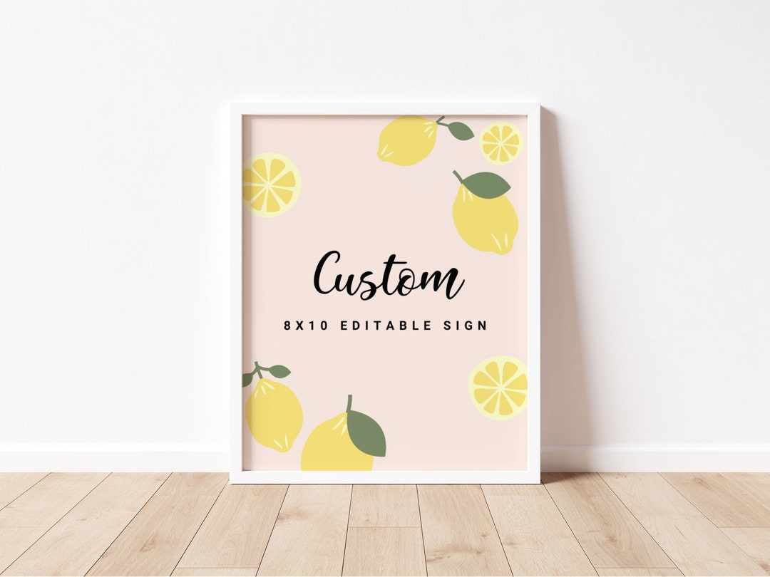 Lemon Birthday Sign, Lemonade Birthday Party Decor, Modern Lemon 1st ...