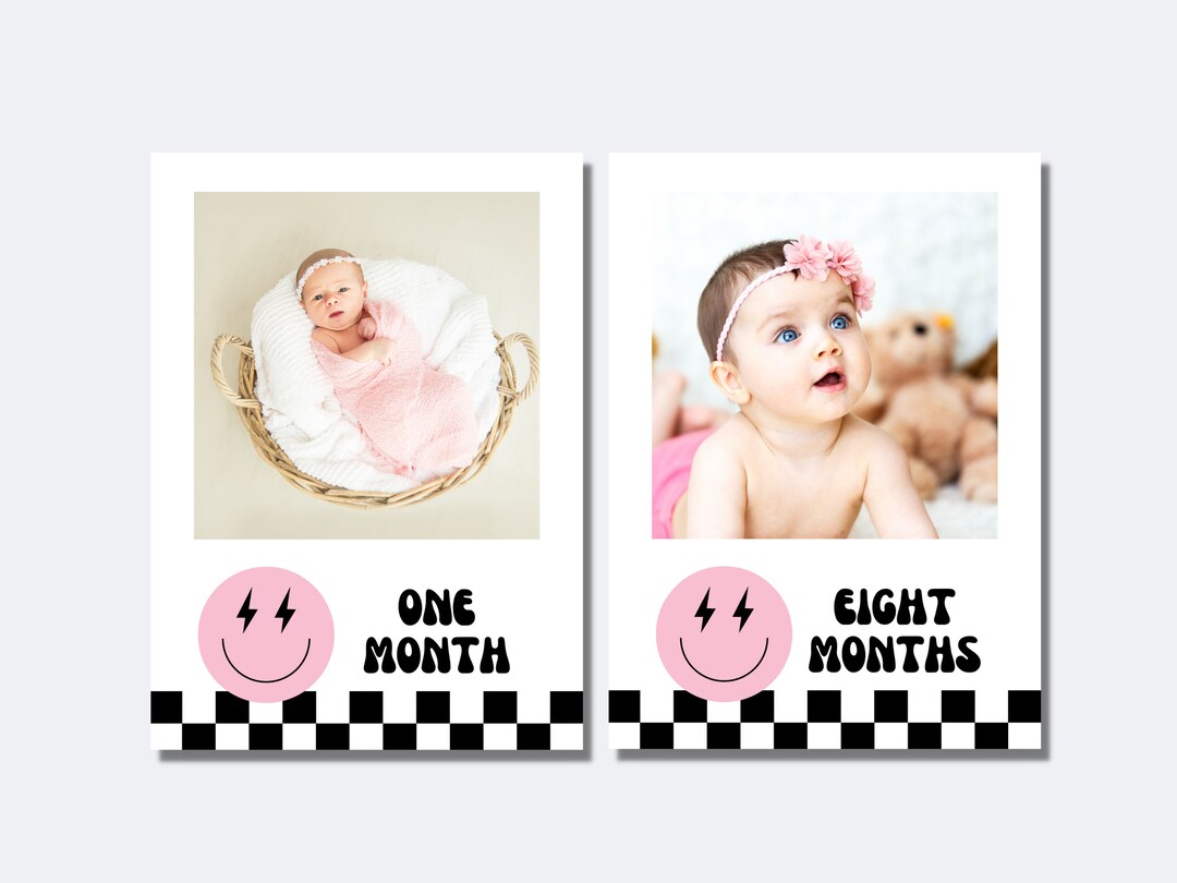 One Happy Girl Photo Banner, Pink Smiley Face First Birthday ...