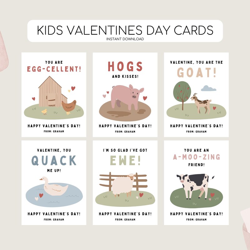 Farm Valentines - Etsy