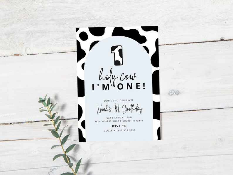 Holy Cow Birthday Invitation Cow First Birthday Invitation - Etsy
