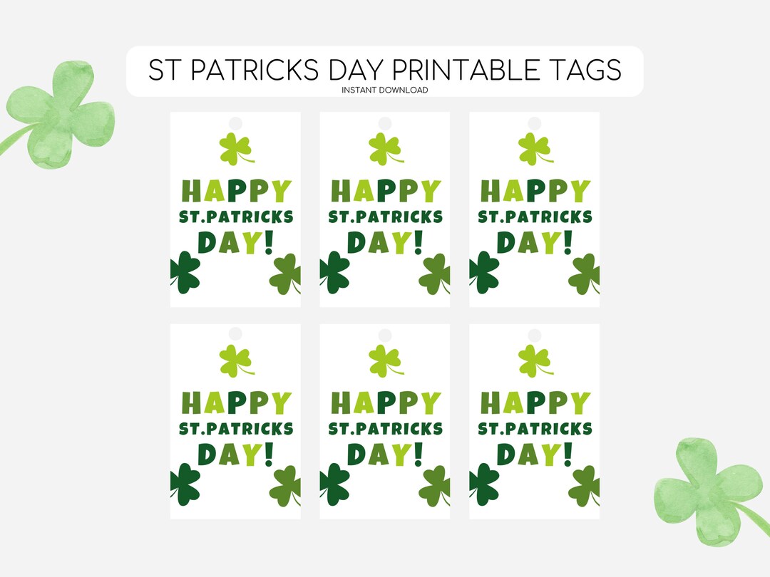 Printable Saint Patrick's Day Tag, St. Patricks Day Tag, Saint Patricks ...