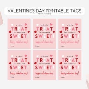 Printable Valentine's Day Tag, Sweet Treat Valentines Day Tag ...