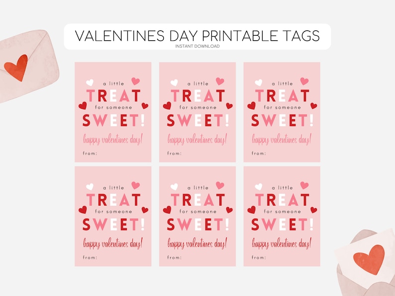 Printable Valentine's Day Tag, Sweet Treat Valentines Day Tag ...