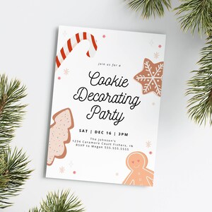 Christmas Cookie Decorating Party Invitation, Holiday Cookie Party ...
