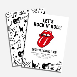 Rock and Roll Birthday Invitation, Rocker Birthday Invite, Rock N Roll ...