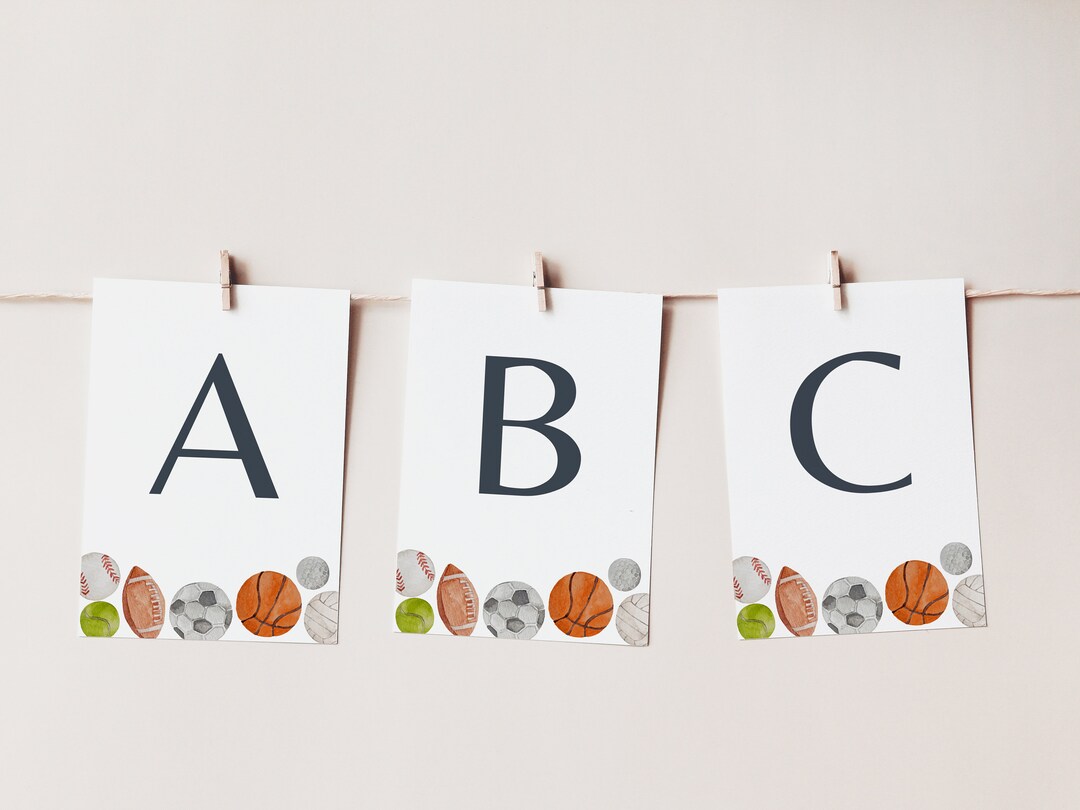 Sport Birthday Editable Banner, Modern All Star Sport Decorations ...