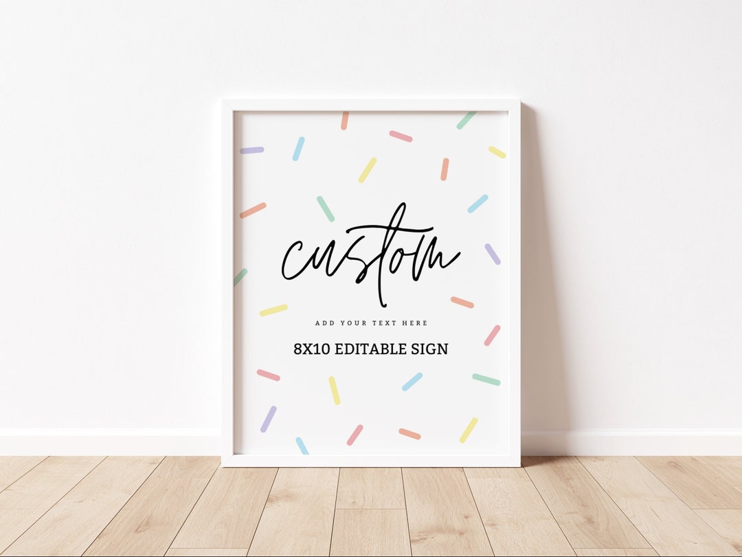 Sprinkle Editable Sign, Sprinkle Birthday Party Decorations, Sweet One ...