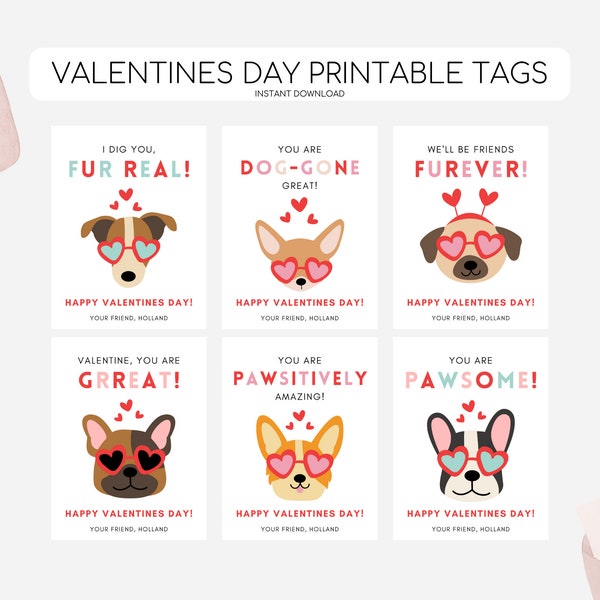 Dog Valentine Card - Etsy