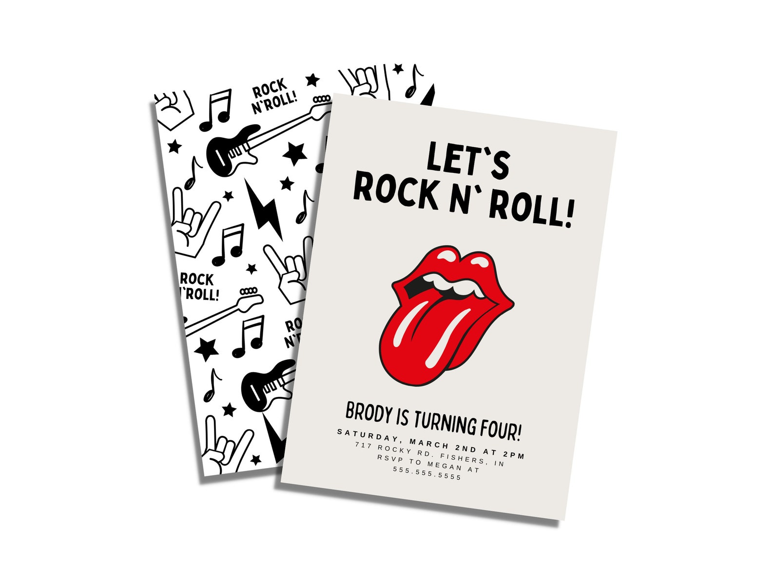 Rock and Roll Birthday Invitation, Rocker Birthday Invite, Rock N Roll ...