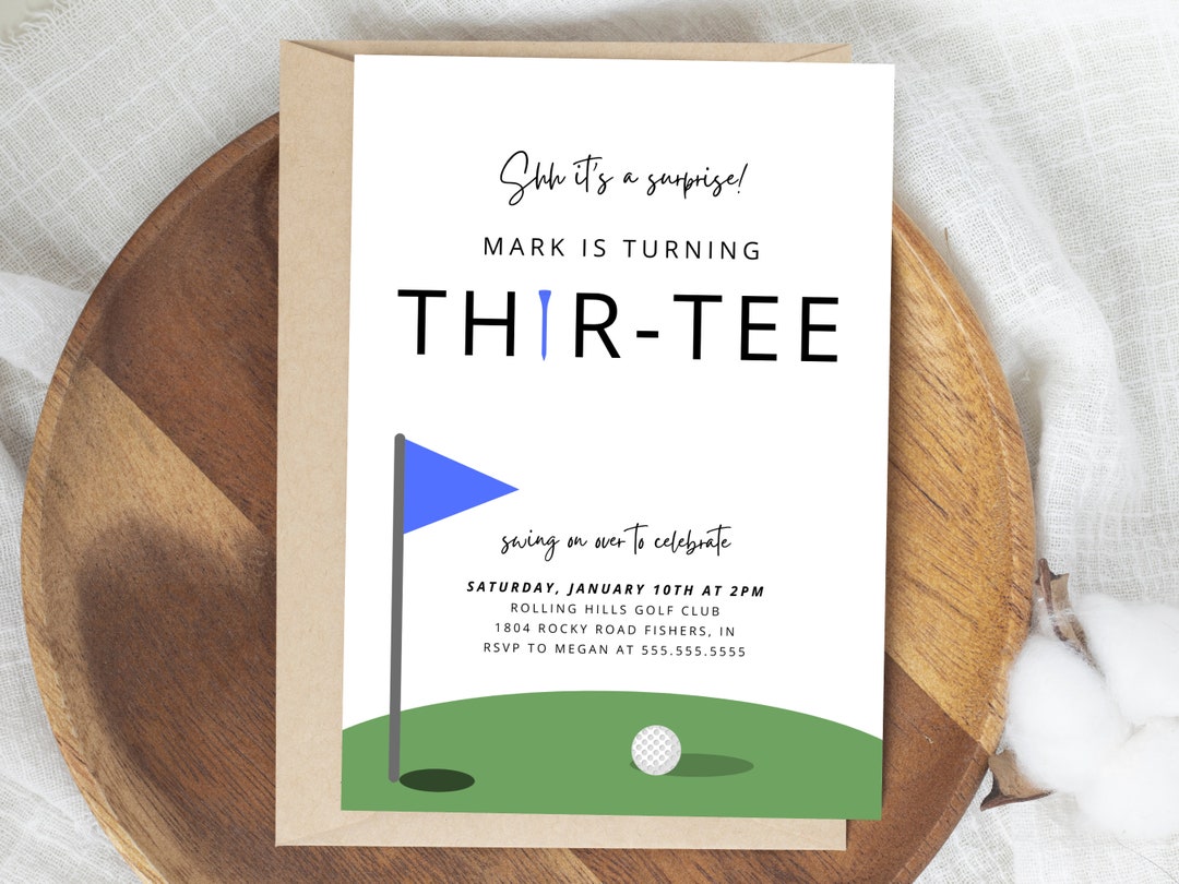 Golf Thirtieth Birthday Party Invitation, Golf 30th Birthday Invite ...