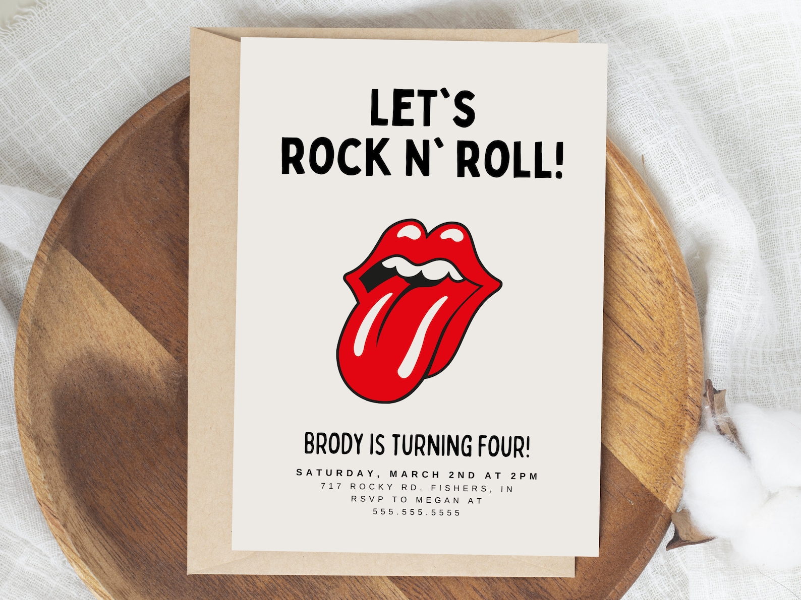 Rock and Roll Birthday Invitation, Rocker Birthday Invite, Rock N Roll ...