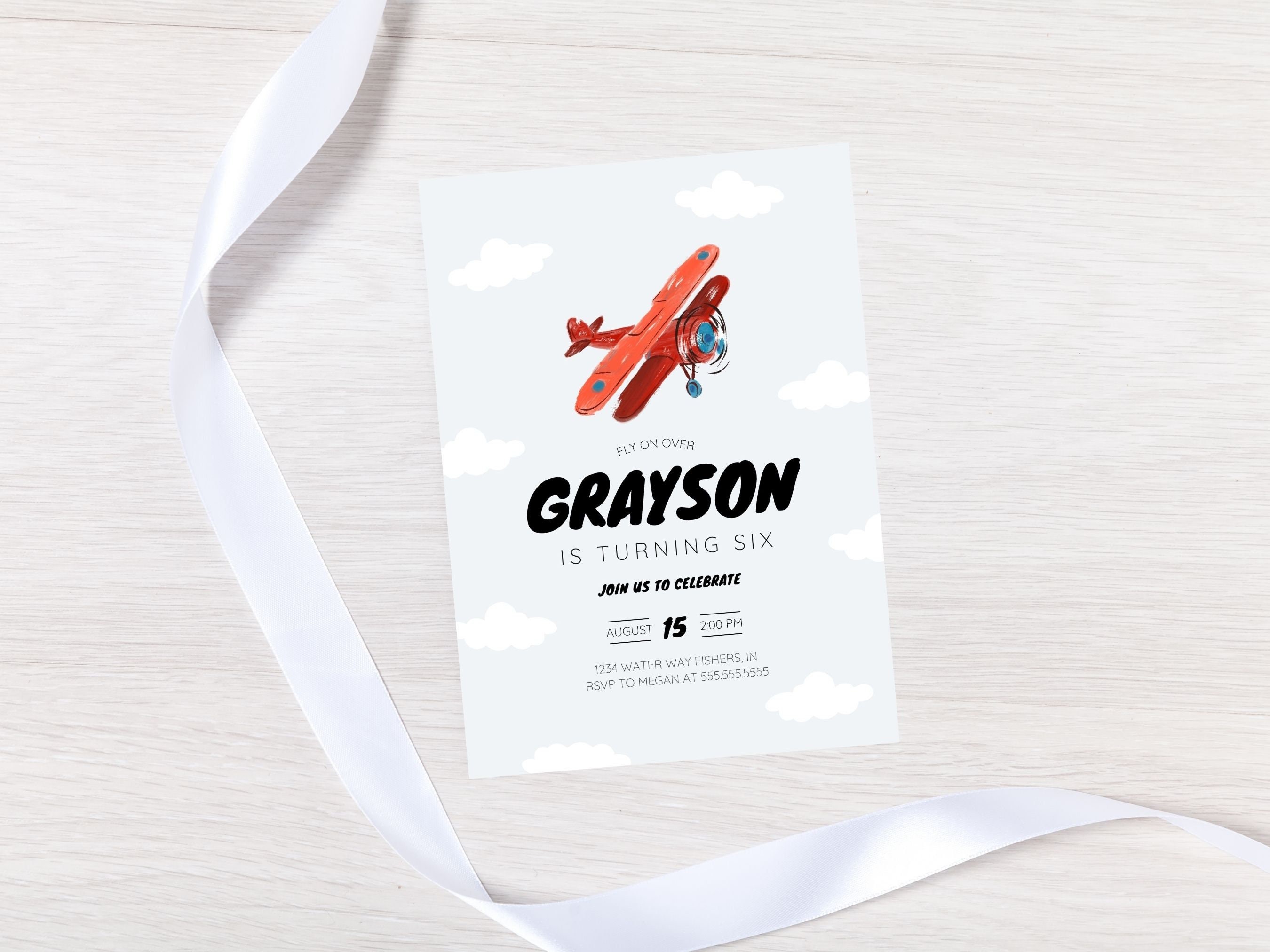 Airplane Birthday Party Invitation Plane Party Invite Fly on - Etsy