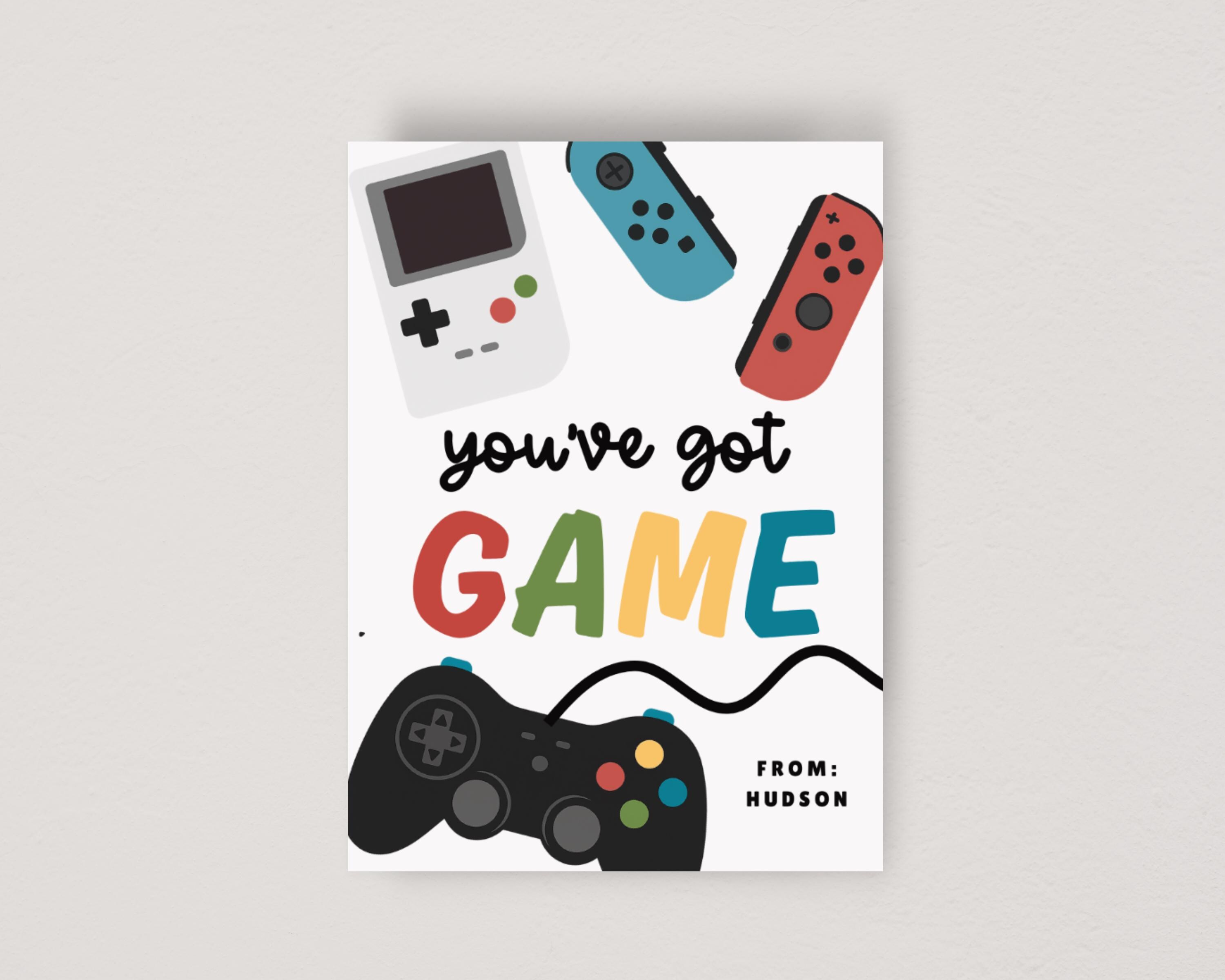 Video Game Valentine Cards, Printable Gaming Valentines, Video Game ...