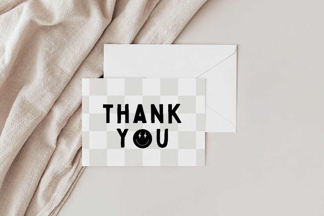 Two Cool Thank You Card, Cool One Thank You Card, Modern Two Cool ...