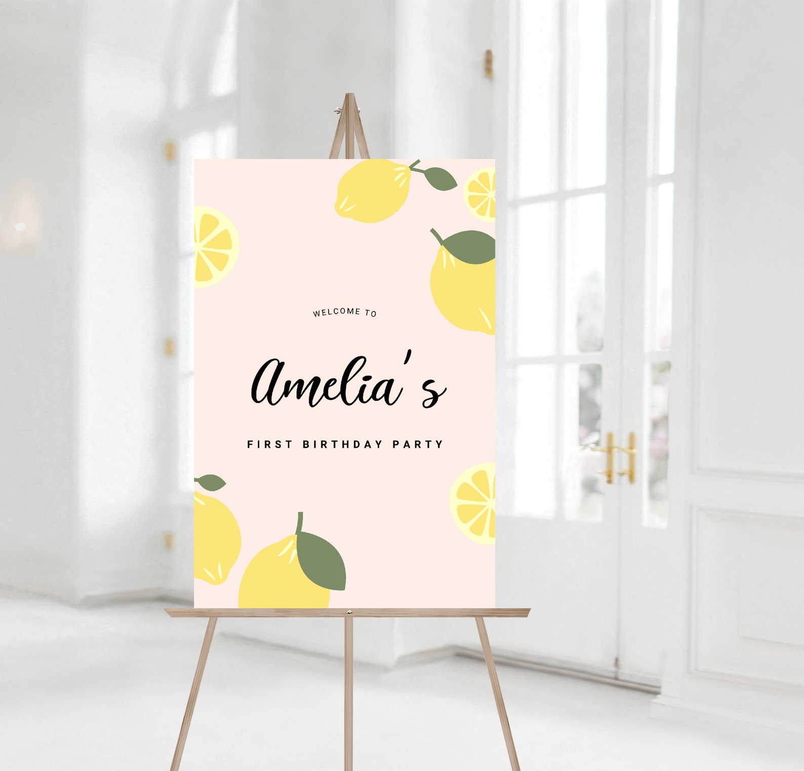 Lemon Birthday Sign, Lemonade Birthday Party Decor, Modern Lemon 1st ...