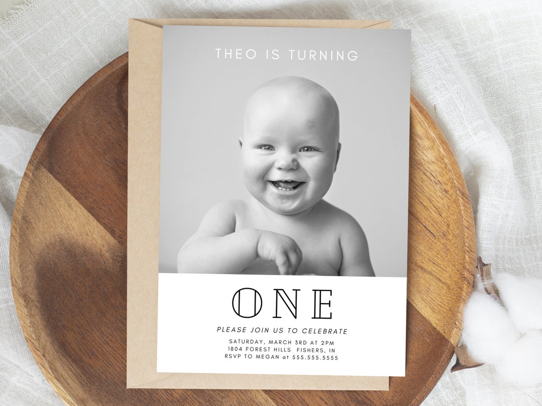 First Birthday Invite, First Birthday Party Invitation, 1st Birthday ...