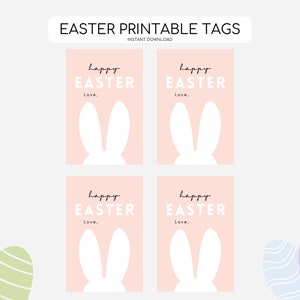 Printable Easter Bunny Tag, Bunny Tag, Easter Rabbit Gift Label, Bunny ...